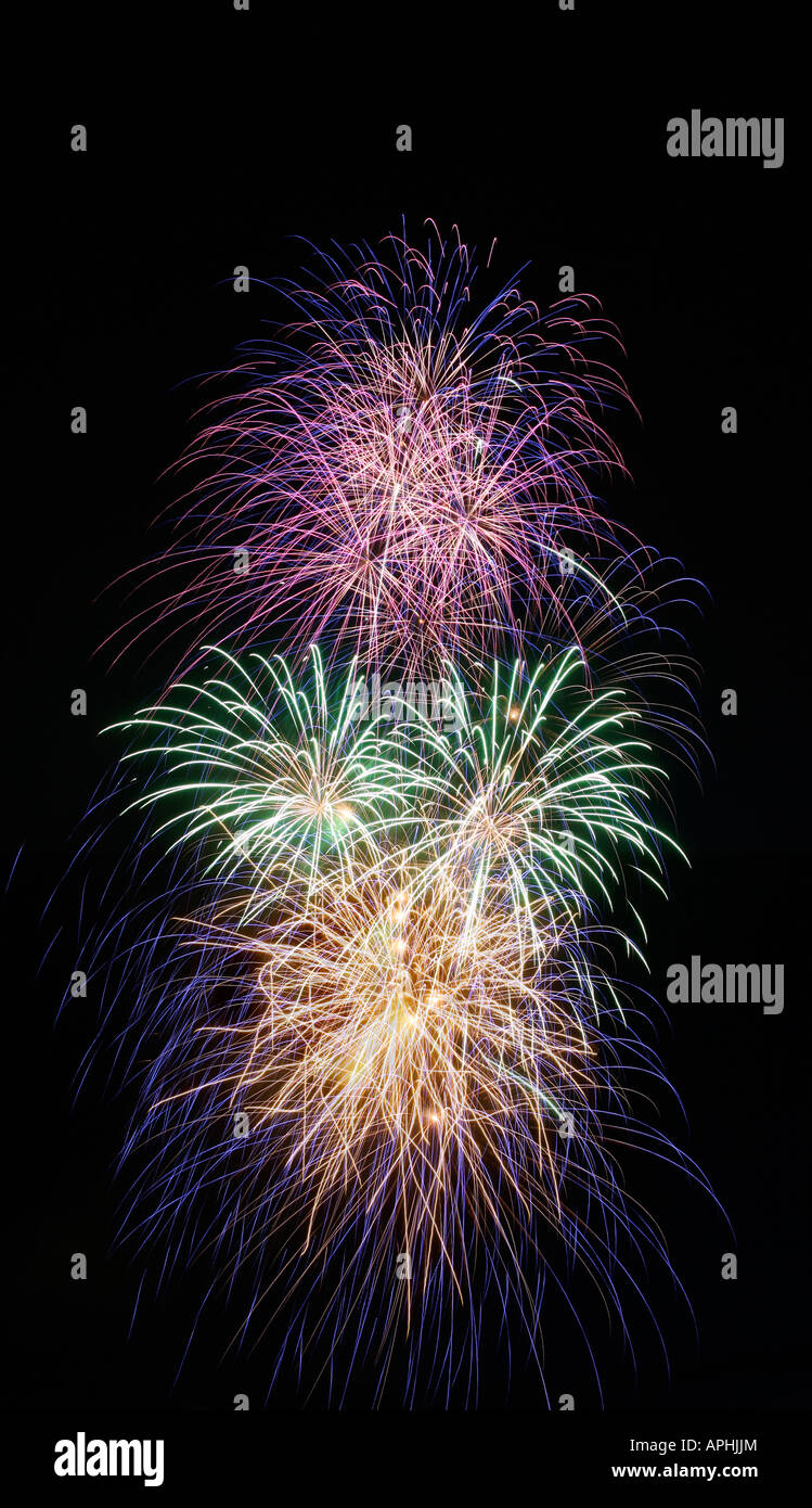 Amazing display of fireworks with copy space above Stock Photo - Alamy