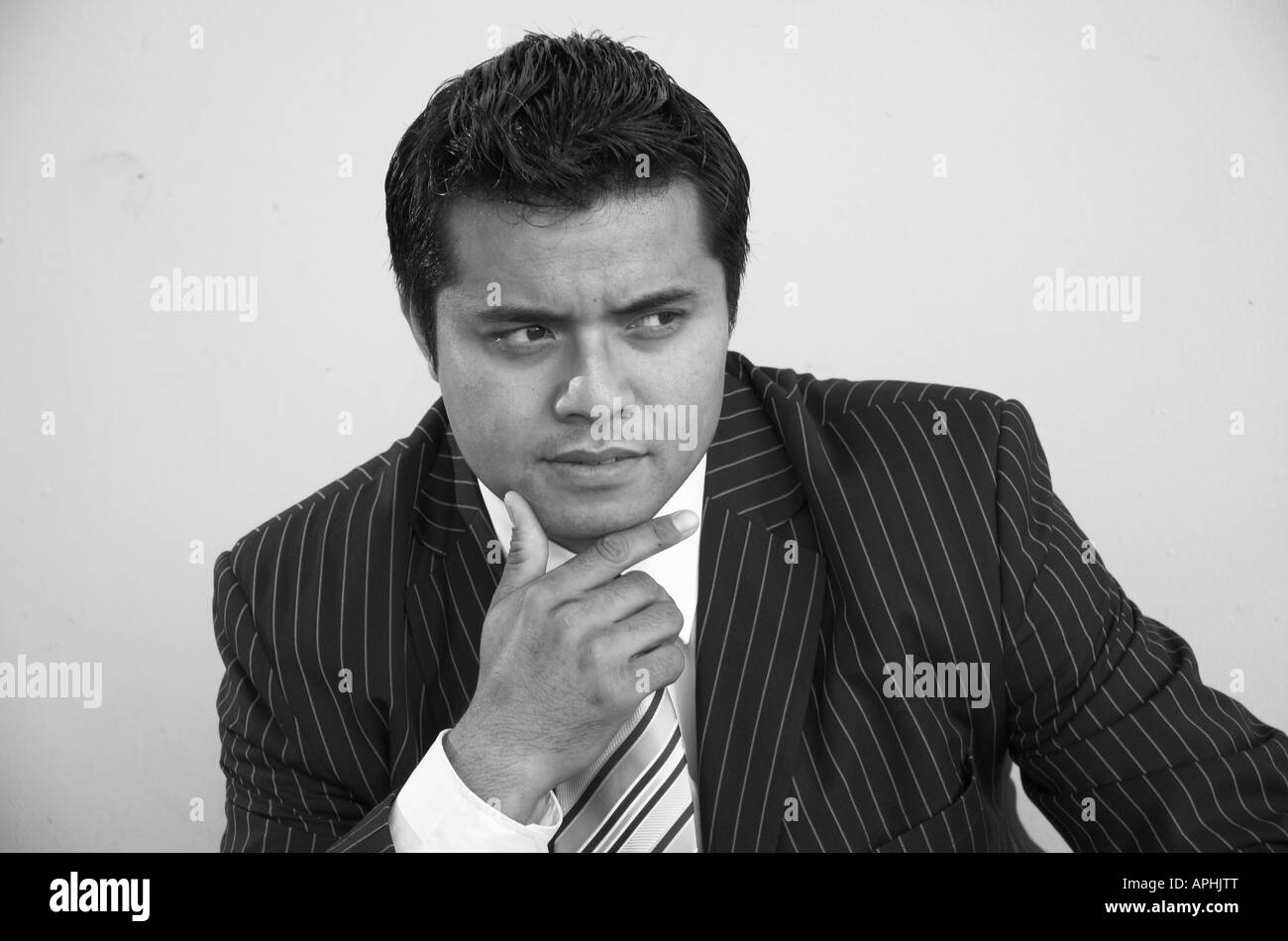 Portrait thinking man Black and White Stock Photos & Images - Alamy