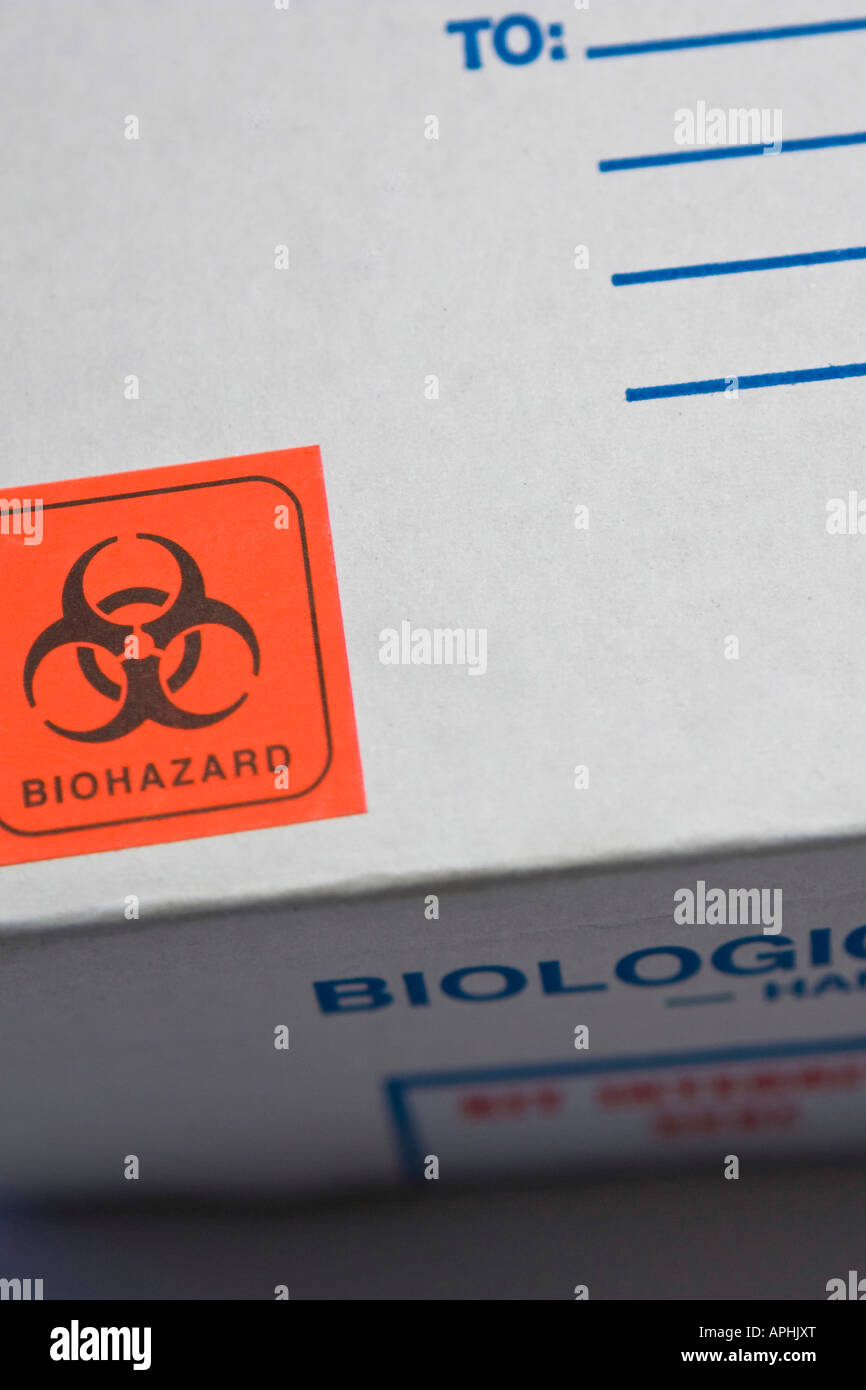 Biohazard Labeled Biological Specimen Cardboard Box for Blood Draw and ...