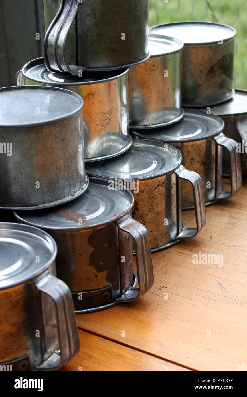 Vintage tin cups hi-res stock photography and images - Alamy