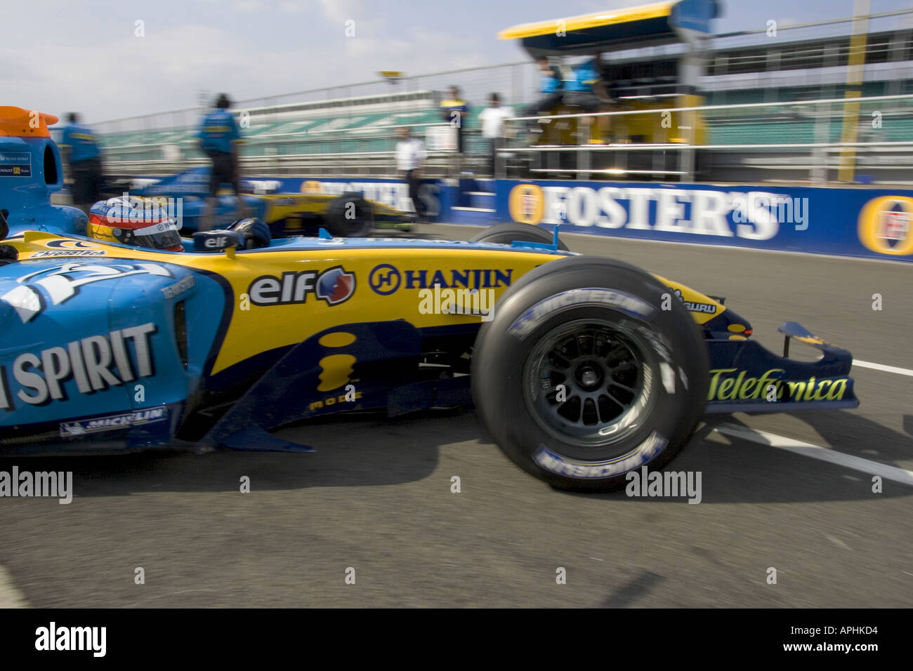 Fernando Alonso driving his Renault F1 Car Stock Photo - Alamy