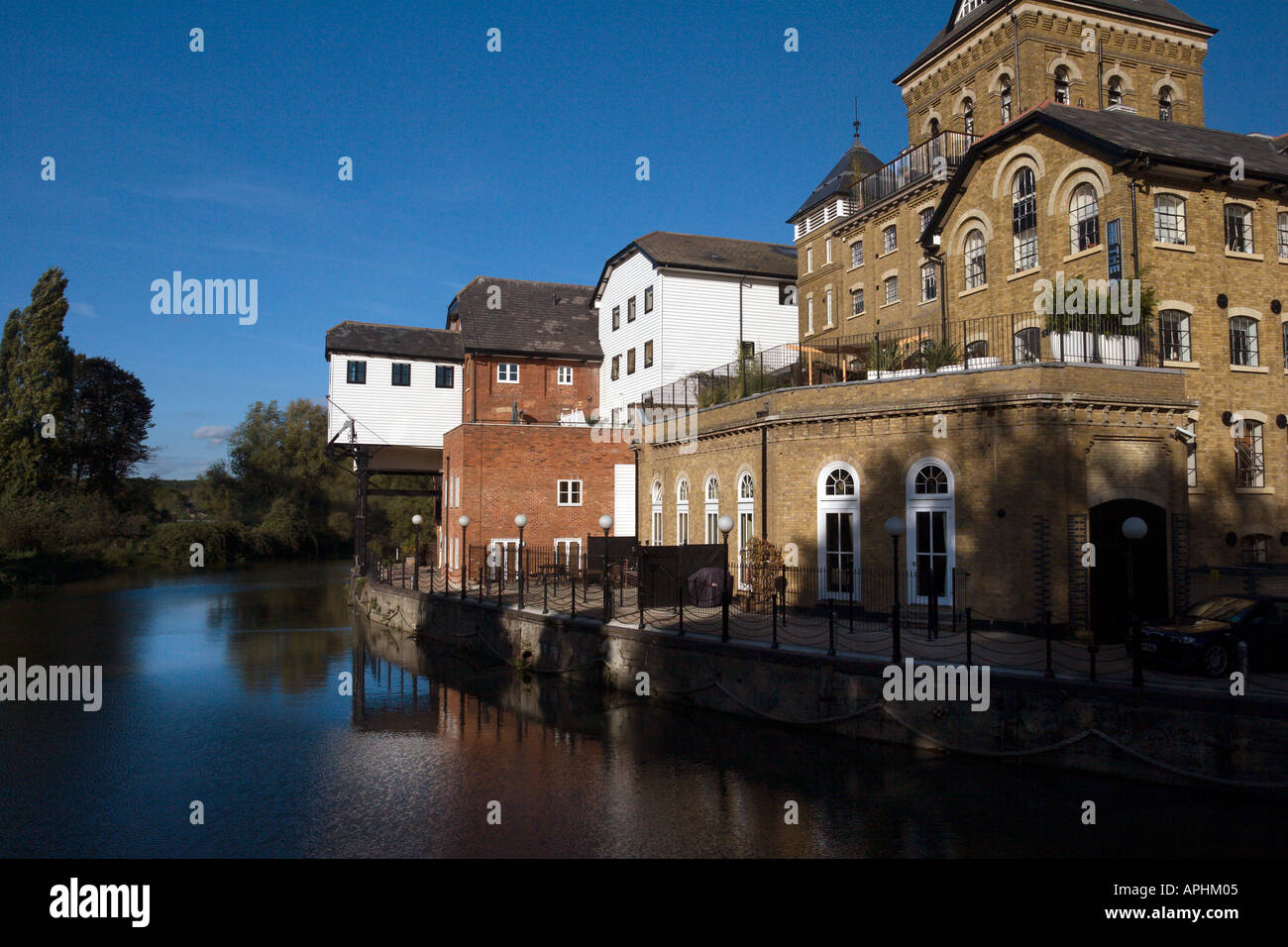 Old mill building on the river colne in colchester hi-res stock ...