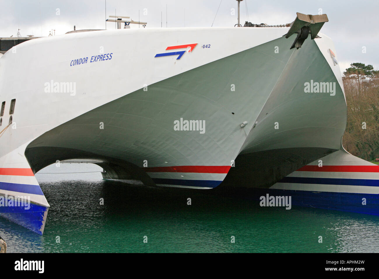 Condor shipping Seacats hydrofoil ferry in Weymouth Harbour, Dorset ...