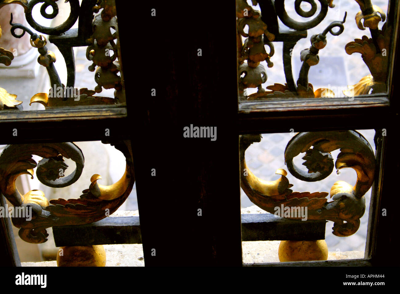 Fragment of decorated window, Louis XIV bedroom, Versailles Stock Photo ...