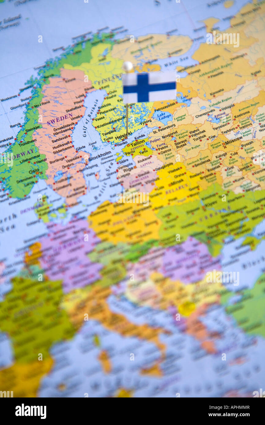 Finland on the map hi-res stock photography and images - Alamy