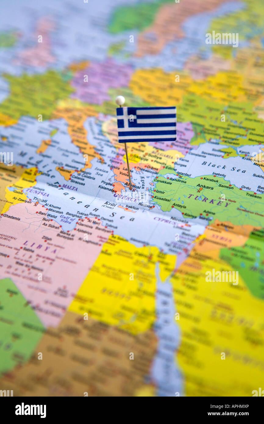 Greece Map Pin High Resolution Stock Photography and Images - Alamy