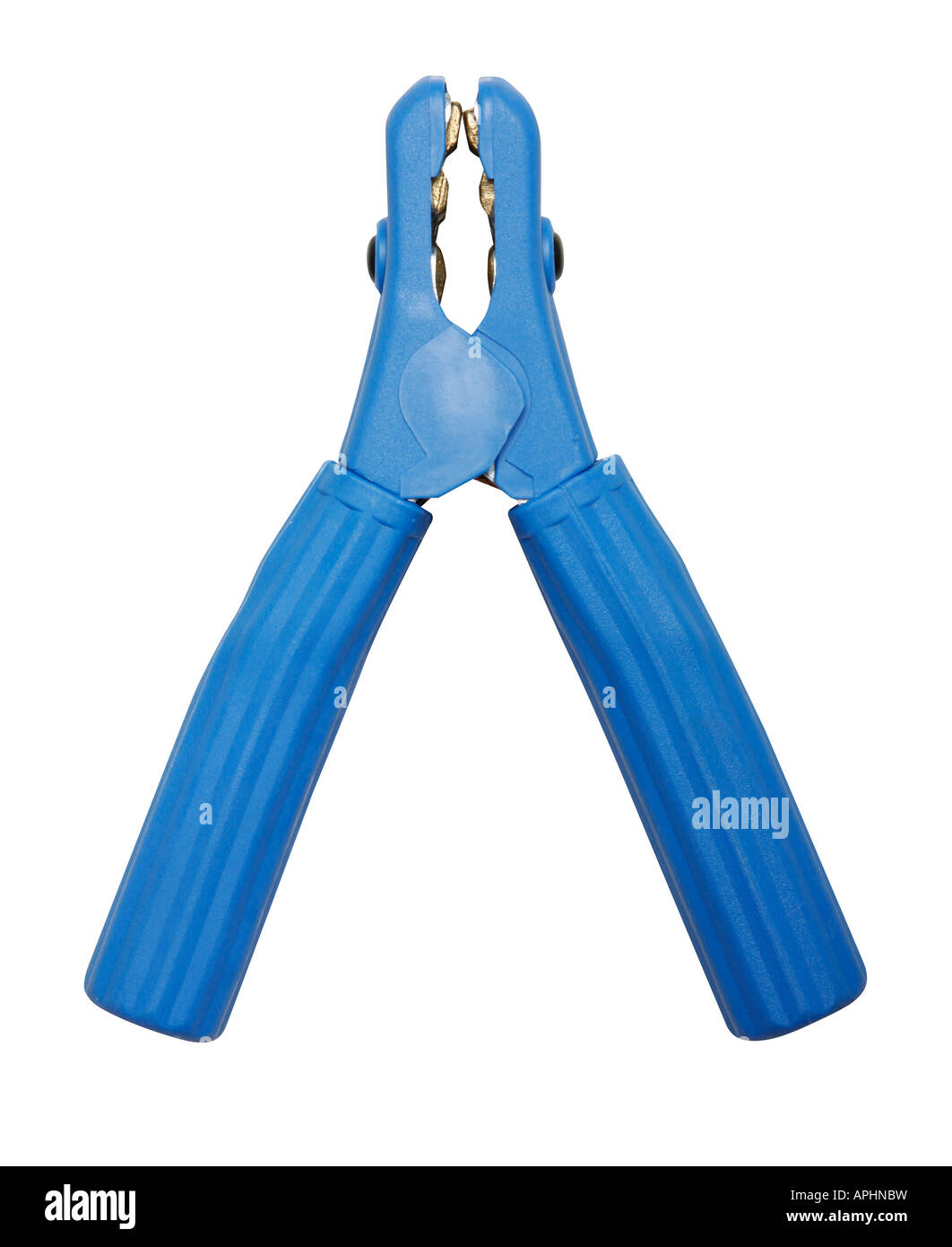 Car jumper cable clamp isolated on white background Stock Photo - Alamy