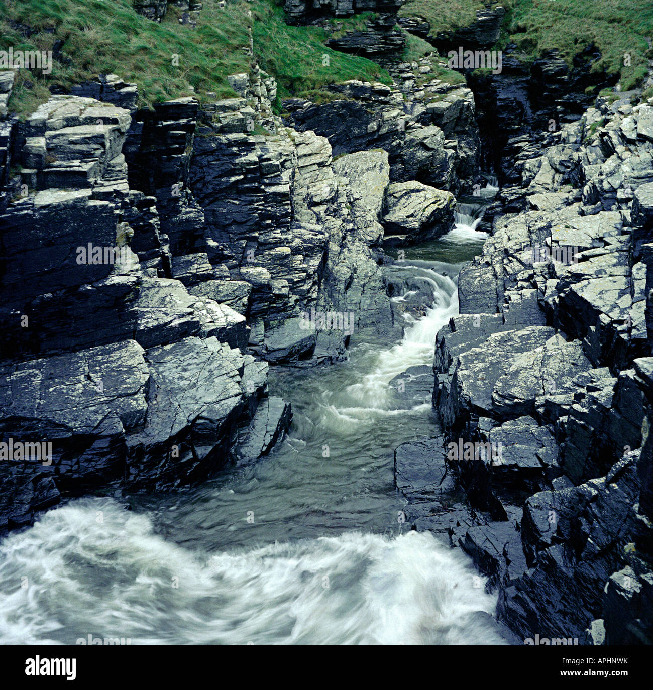a waterfall near boscastle Stock Photo - Alamy