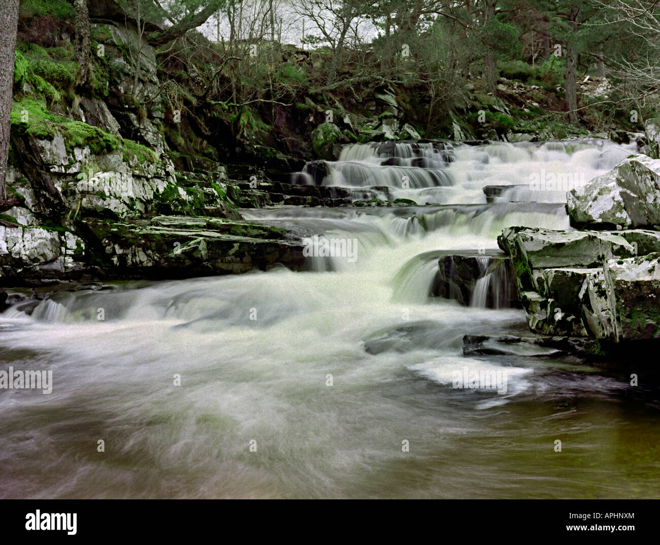 waterfalls in the highlands of scotland near lock rannoch Stock Photo ...