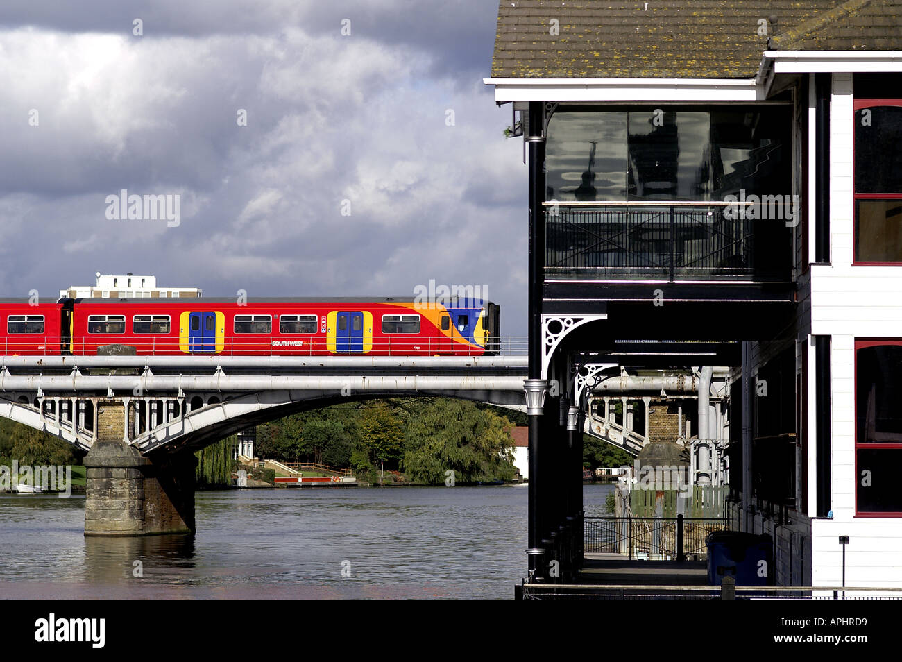 Train Bridge Kingston upon Thames Surrey England Stock Photo - Alamy