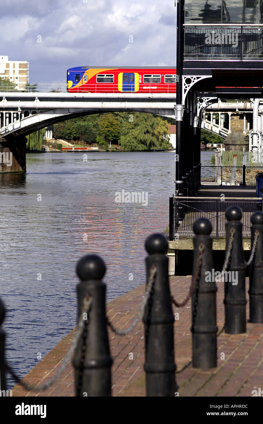 Train Bridge Kingston upon Thames Surrey England Stock Photo - Alamy