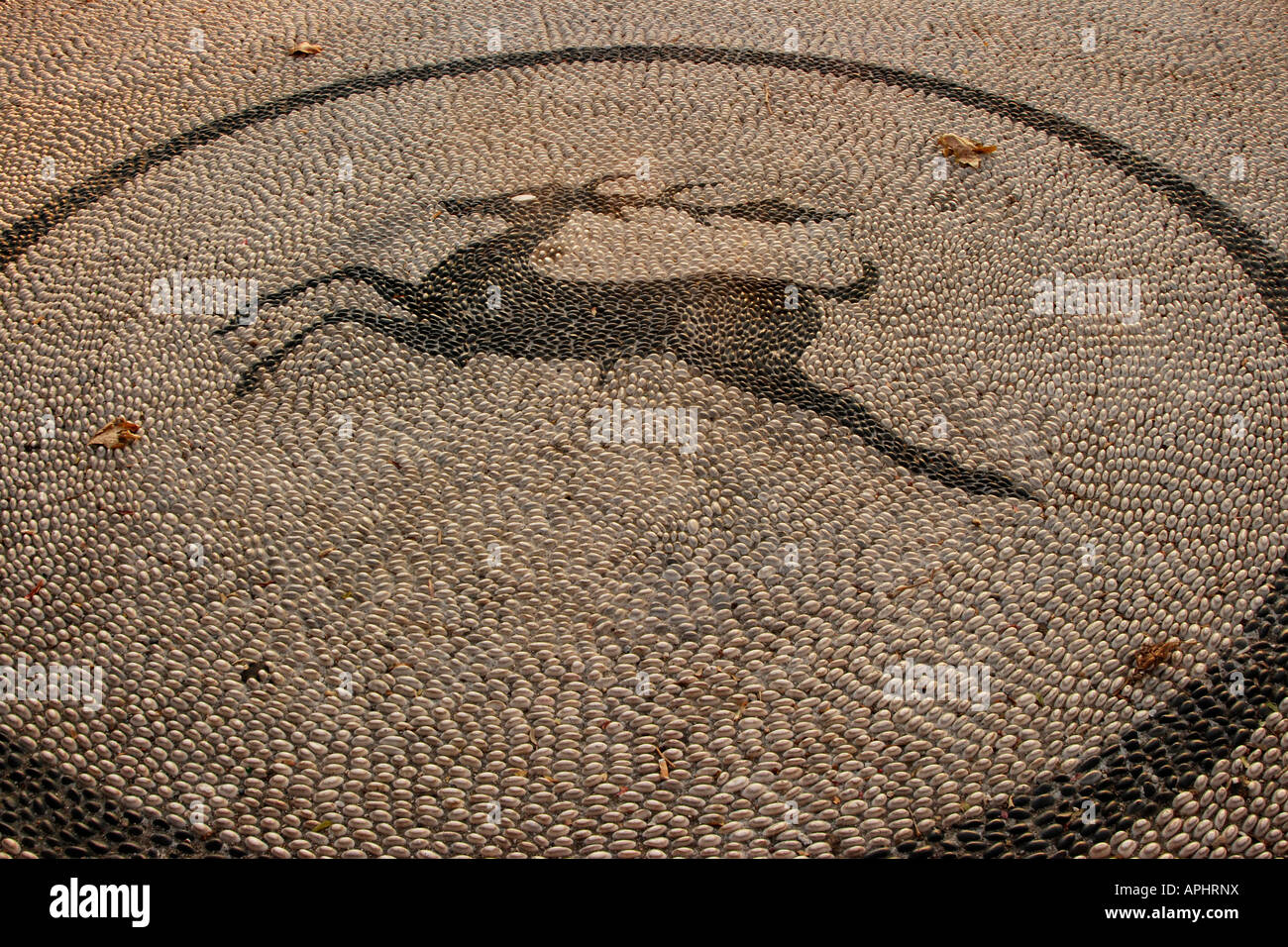 Stag in stone ( symbol of Rhodes ) Mandraki Harbor at sunrise, Rhodes ...