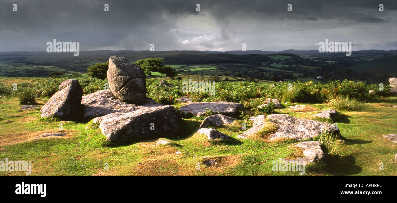 Combestone Tor Dartmoor Devon Stock Photo - Alamy