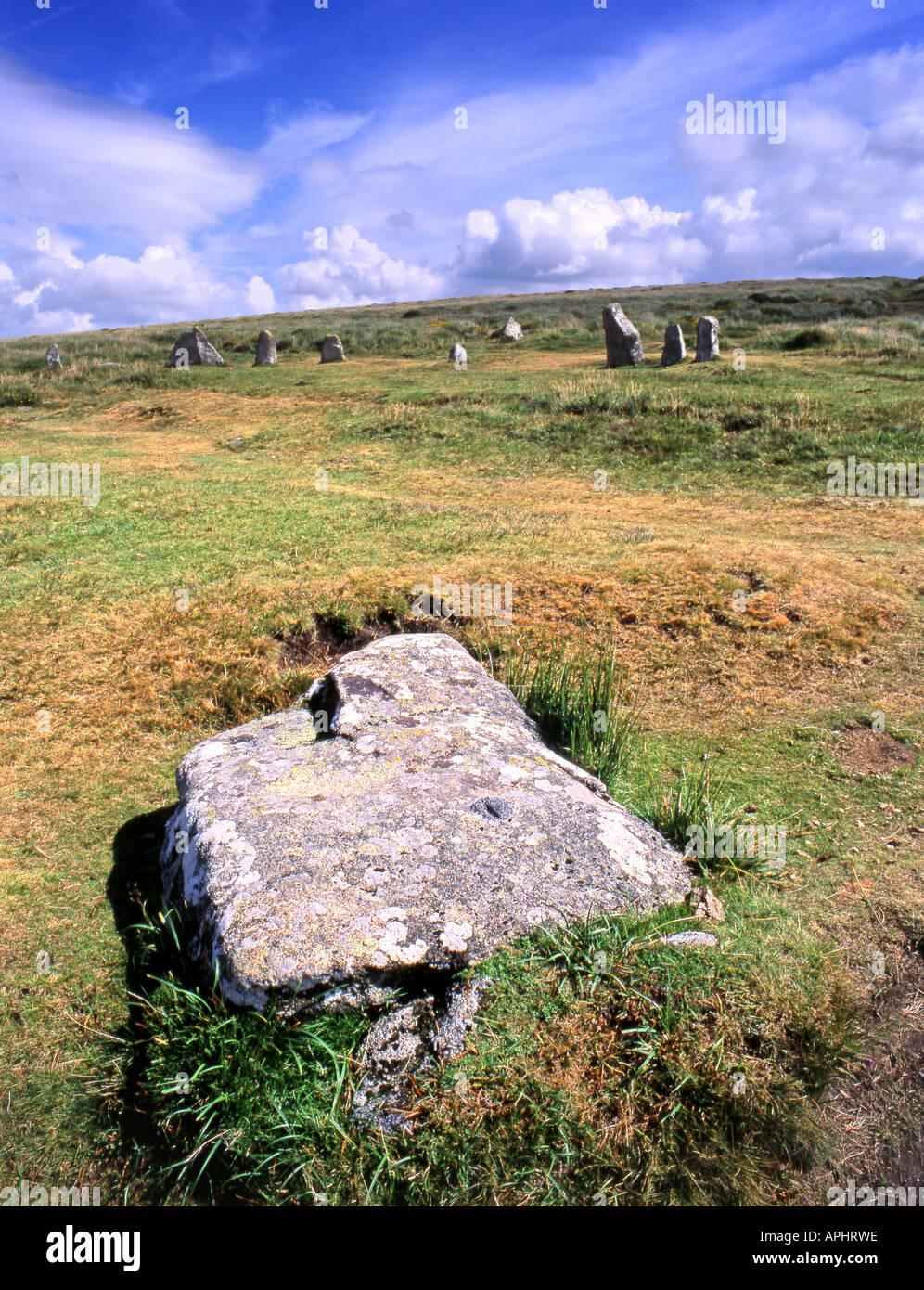 Scorhill Stone Circle is situated on the east side of Dartmoor in Devon ...