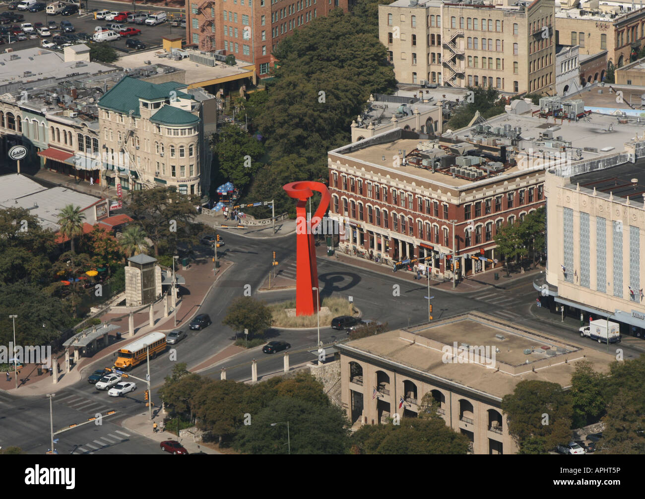 aerial view of Torch of Friendship San Antonio Texas USA November 2007 ...