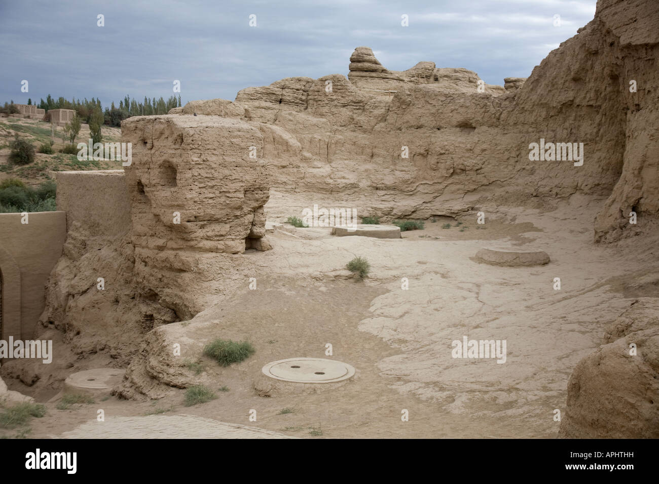 Silk Route China Xinjiang Turpan Jiaohe Ancient City Ruins Stock Photo ...