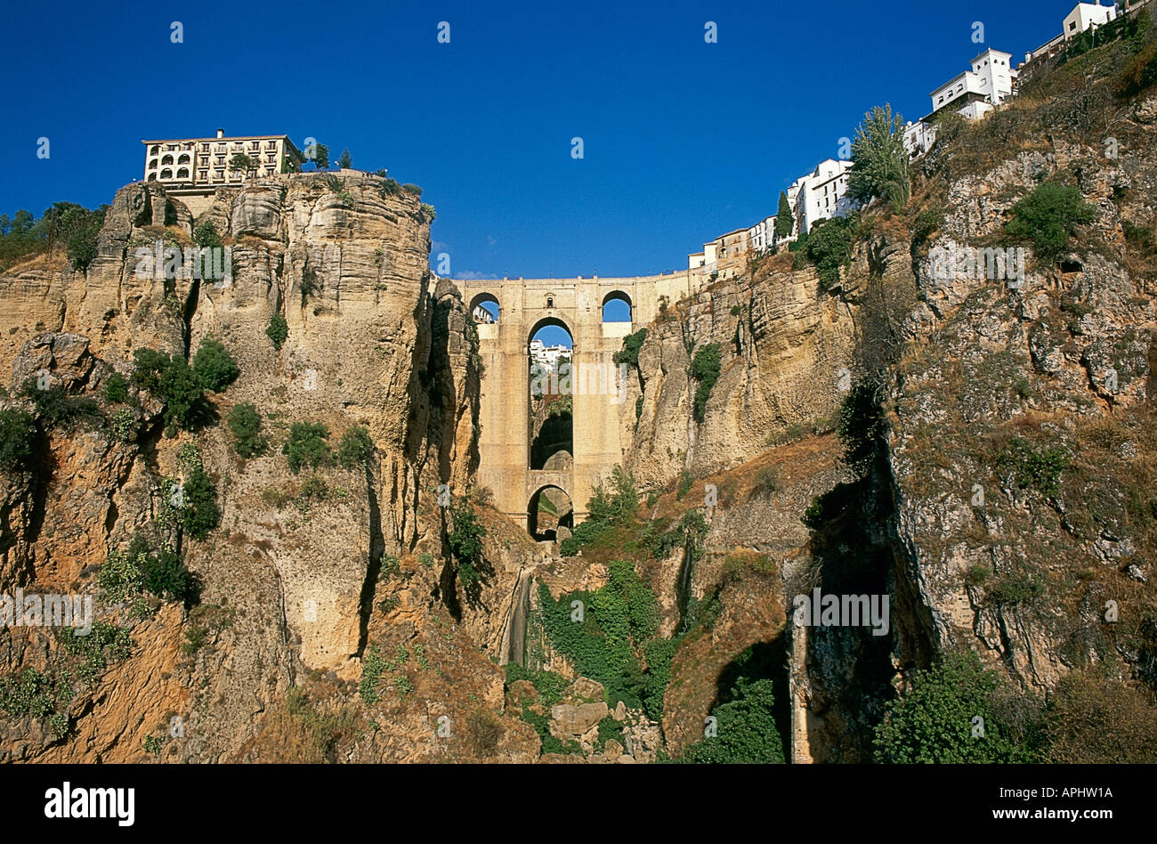 View of the Puente Nuevo or New Bridge Ronda Spain An 18th century ...