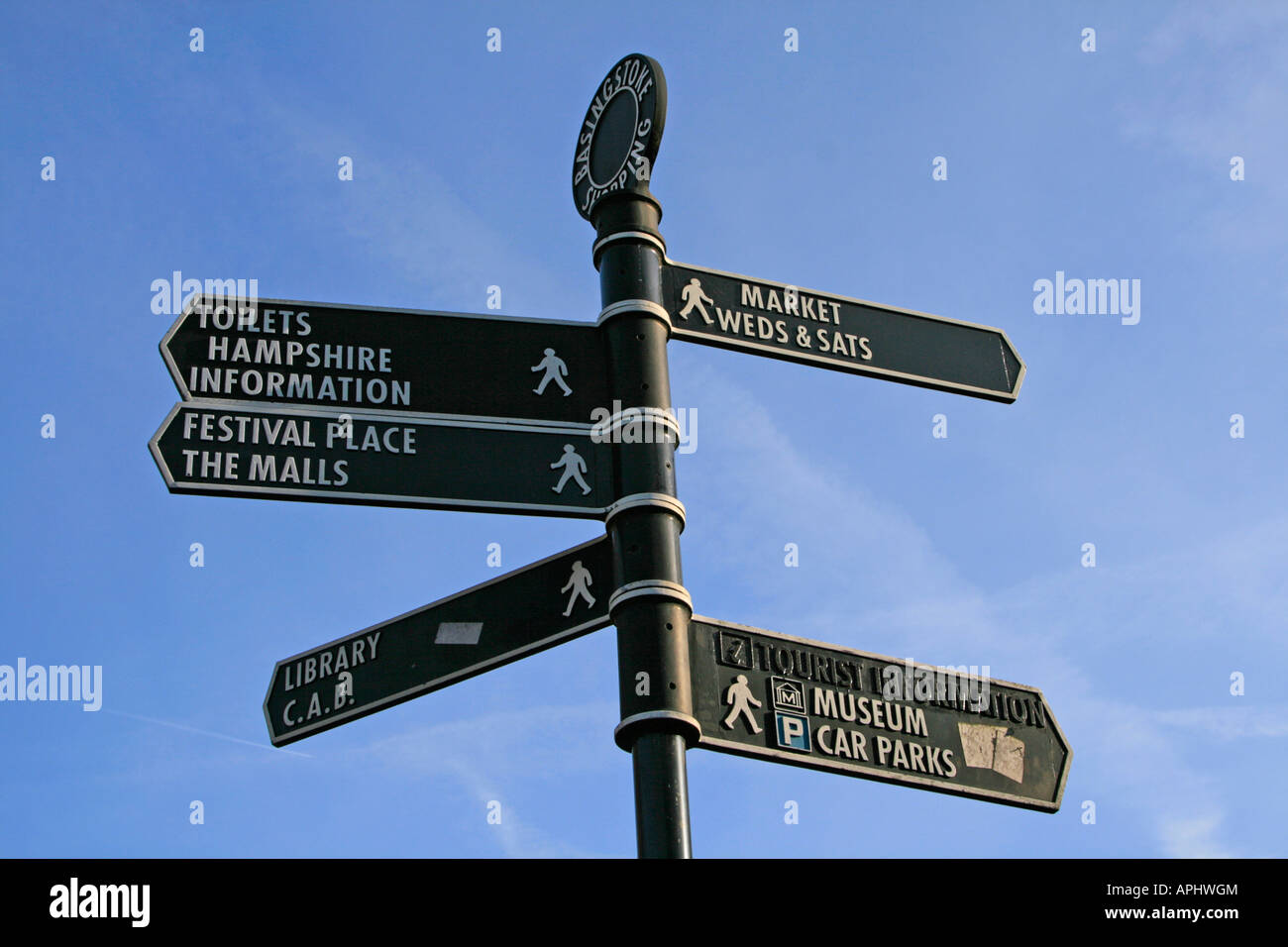 direction signpost Basingstoke old market town hampshire england uk gb ...