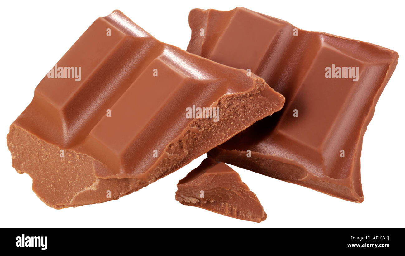 MILK CHOCOLATE CHUNKS CUT OUT Stock Photo - Alamy