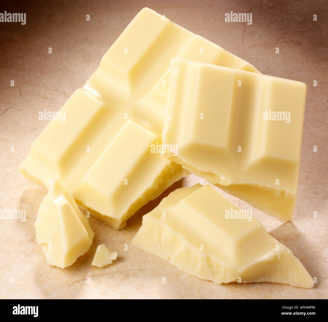 WHITE CHOCOLATE PIECES Stock Photo - Alamy