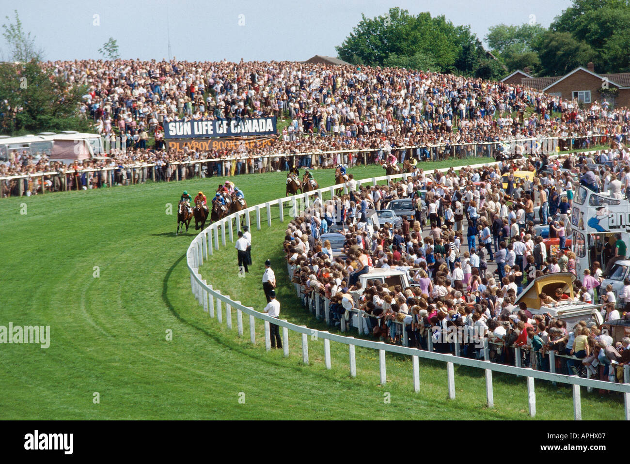 Derby Day at Epsom race course Surrey England Stock Photo - Alamy