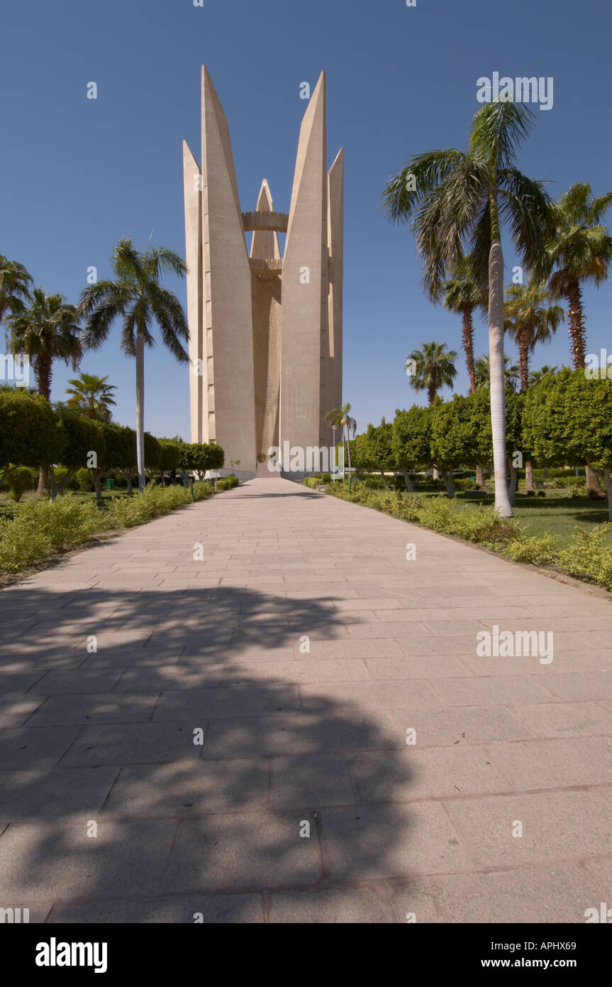 Monument celebrating the completion of the Aswan High dam. Aswan, Egypt ...