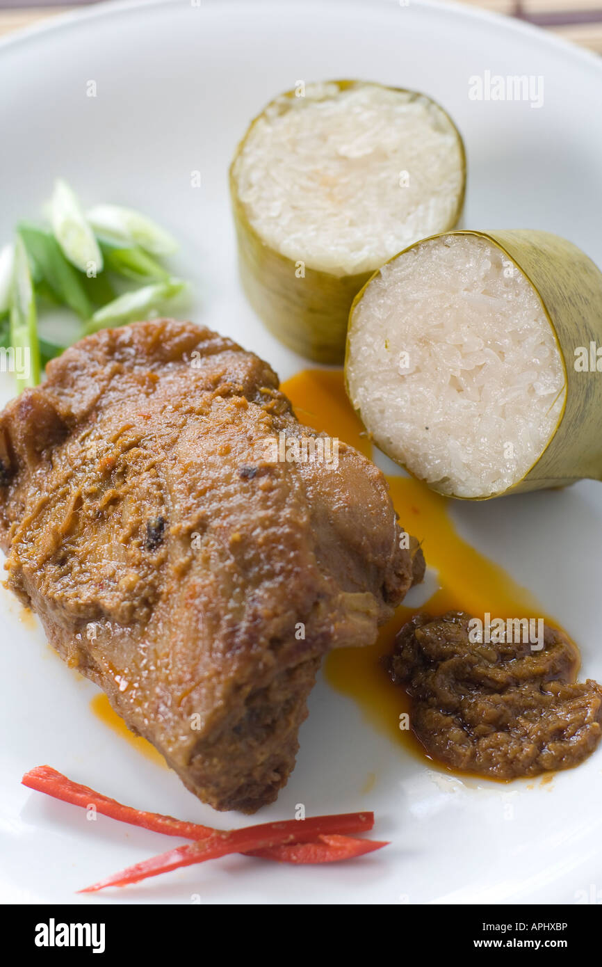 Malaysia rendang rice bamboo hi-res stock photography and images - Alamy
