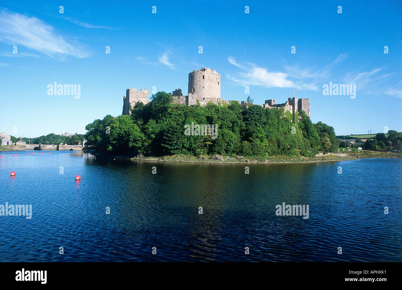 12th 13th century walls house the round keep of Pembroke Castle which ...