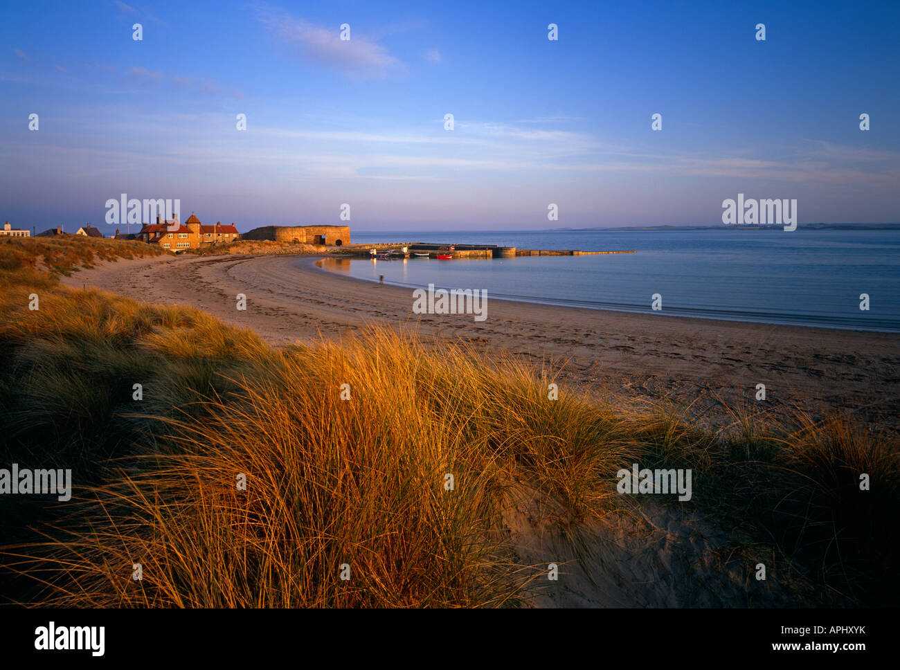 Sunset at Beadnell harbour, Beadnell, Northumberland Stock Photo - Alamy