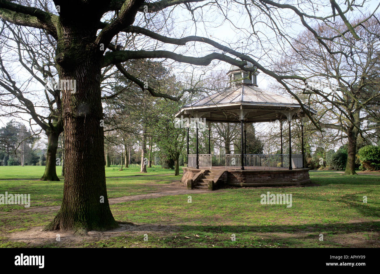 Bandstand in Queens Park Crewe Cheshire UK Stock Photo - Alamy