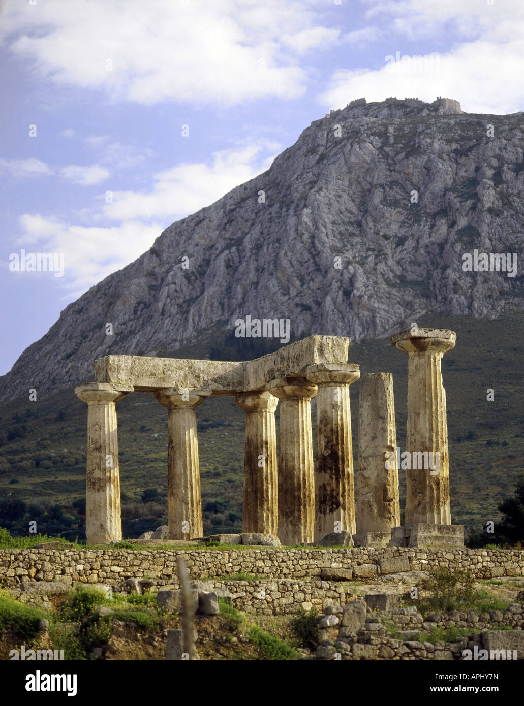 geography / travel, Greece, Corinth, excavations, temple of Apoll ...