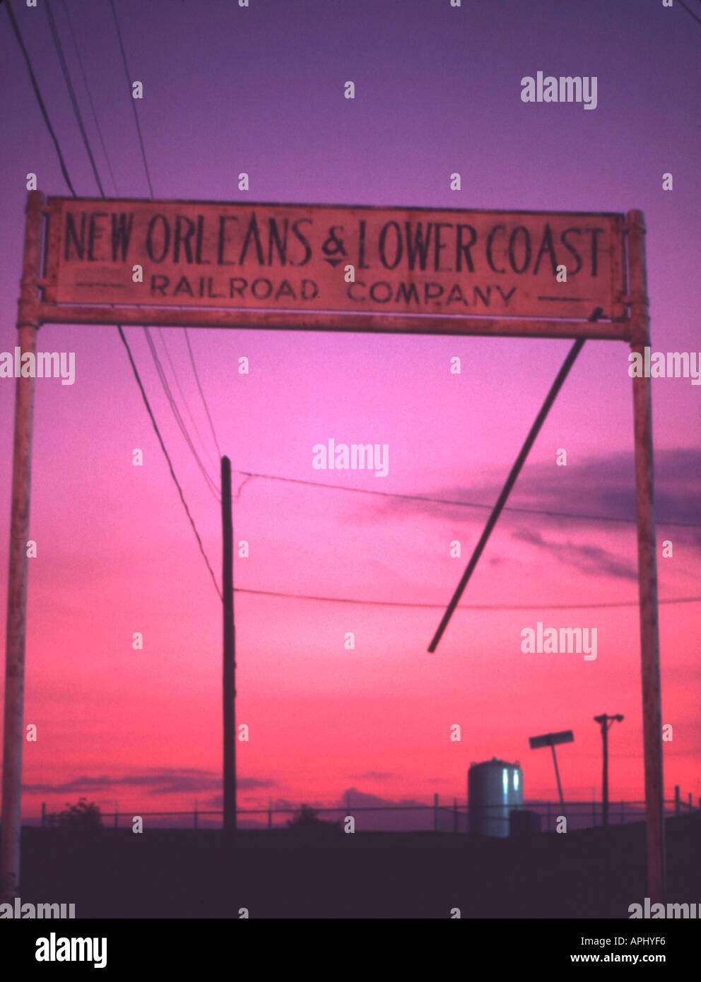 New Orleans, 1966, old railroad sign Stock Photo - Alamy