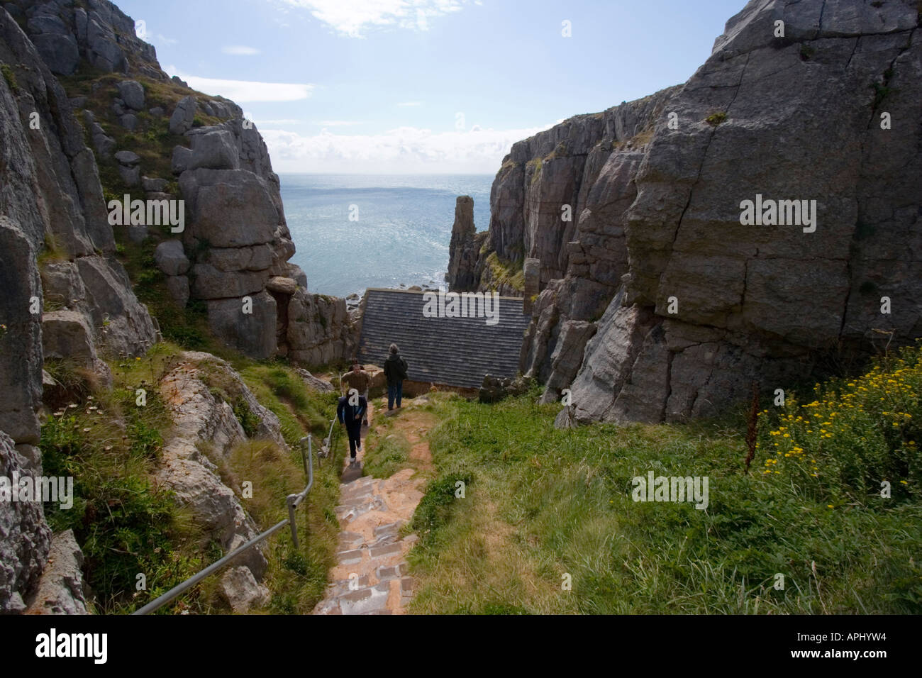 St Govan s Chapel an ancient church at St Govan s Head in Pembrokeshire ...