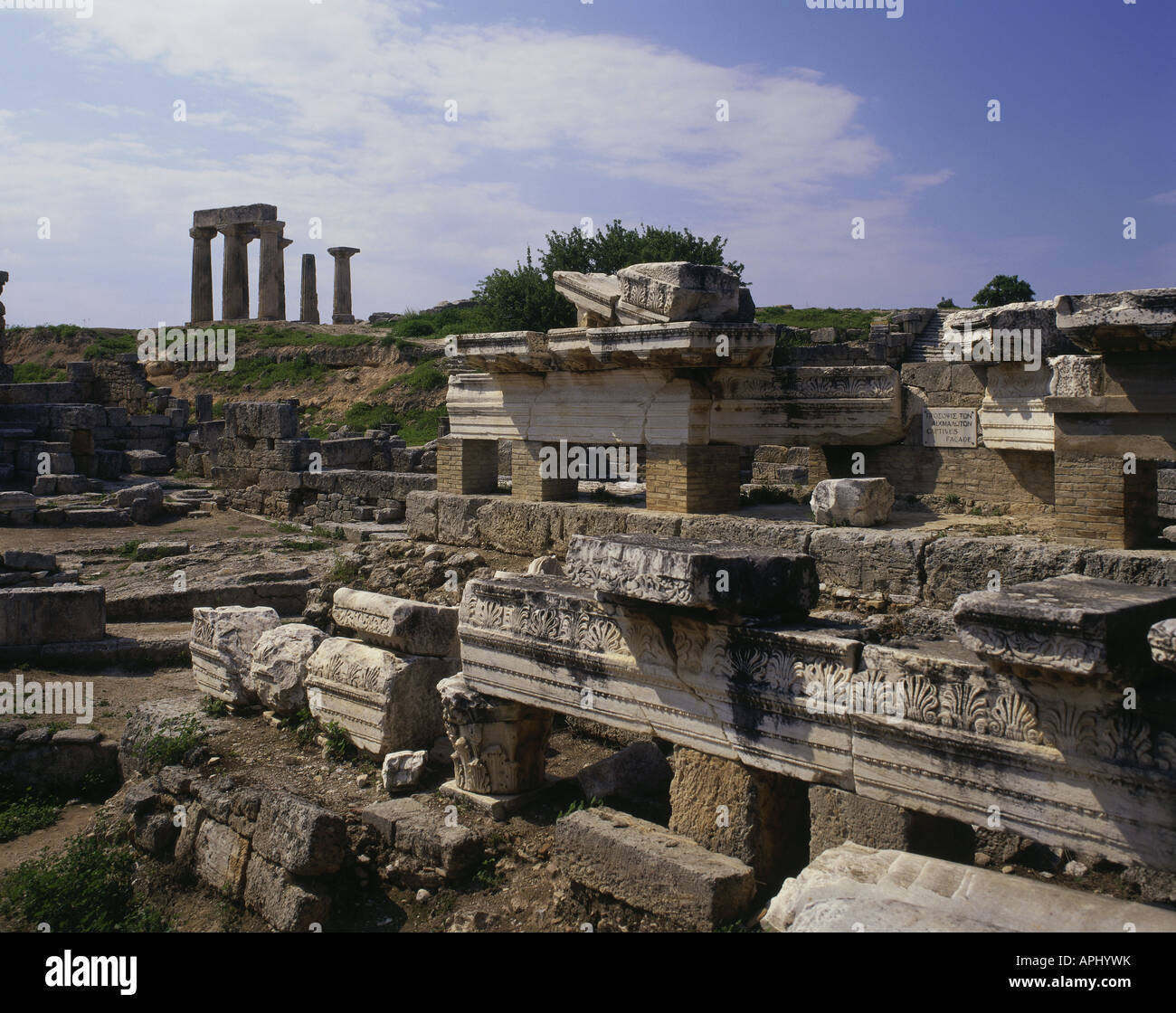 geography / travel, Greece, Corinth, excavations, Agora, temple of ...