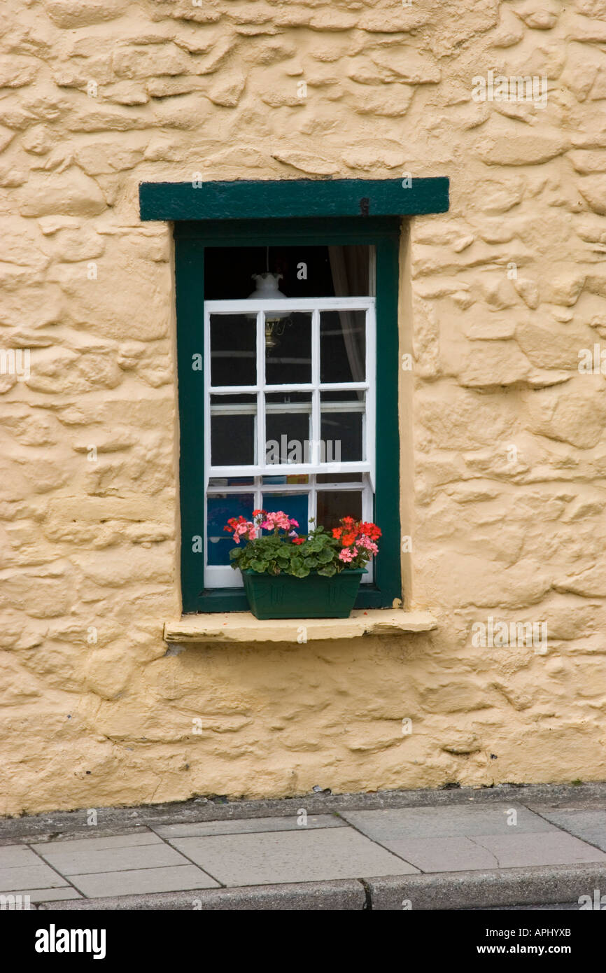 Open window and flowers in window box Stock Photo - Alamy