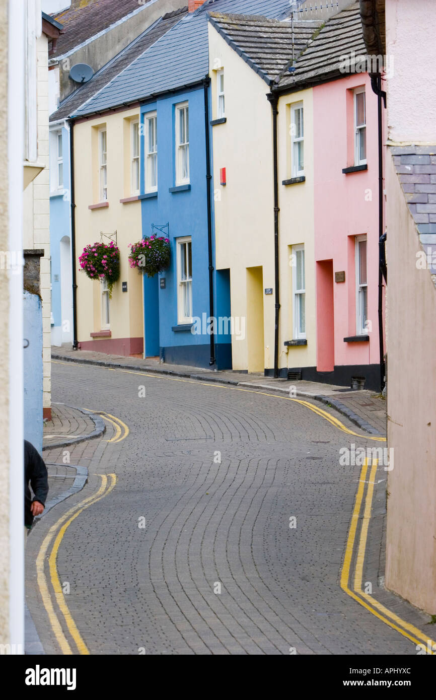 Terraced houses in Tenby side street Stock Photo - Alamy