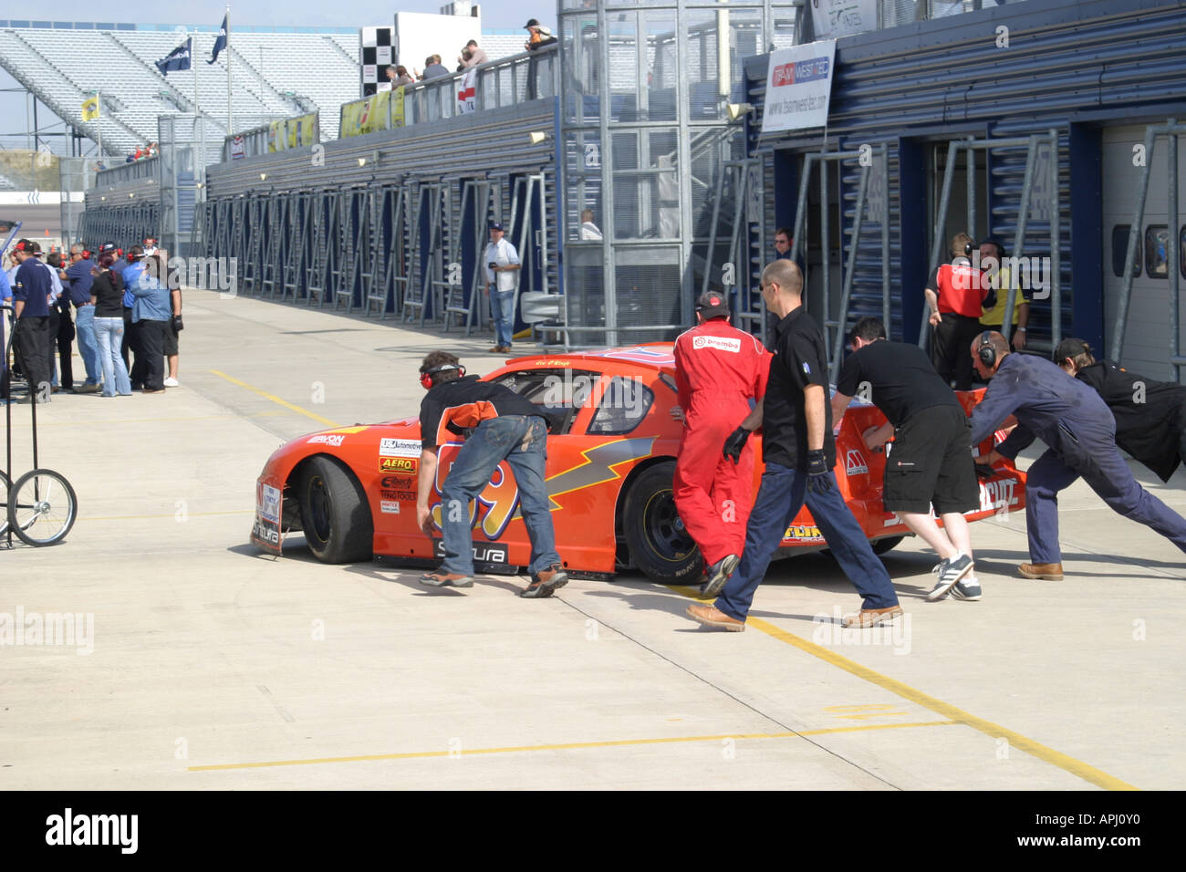 V8 Nascar stock car in pit lane Stock Photo - Alamy