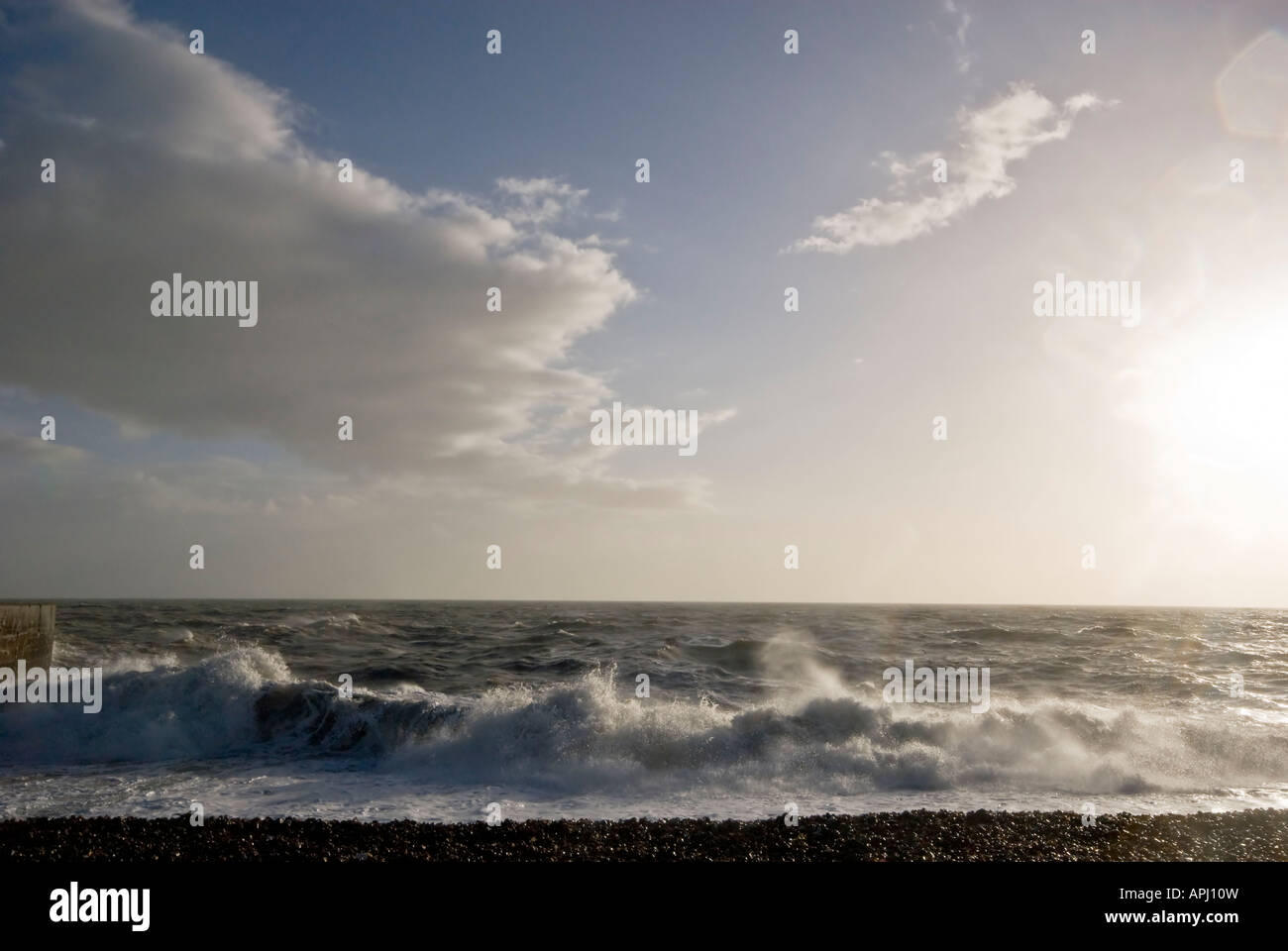Storm English Channel Hail storm force winds Stock Photo - Alamy