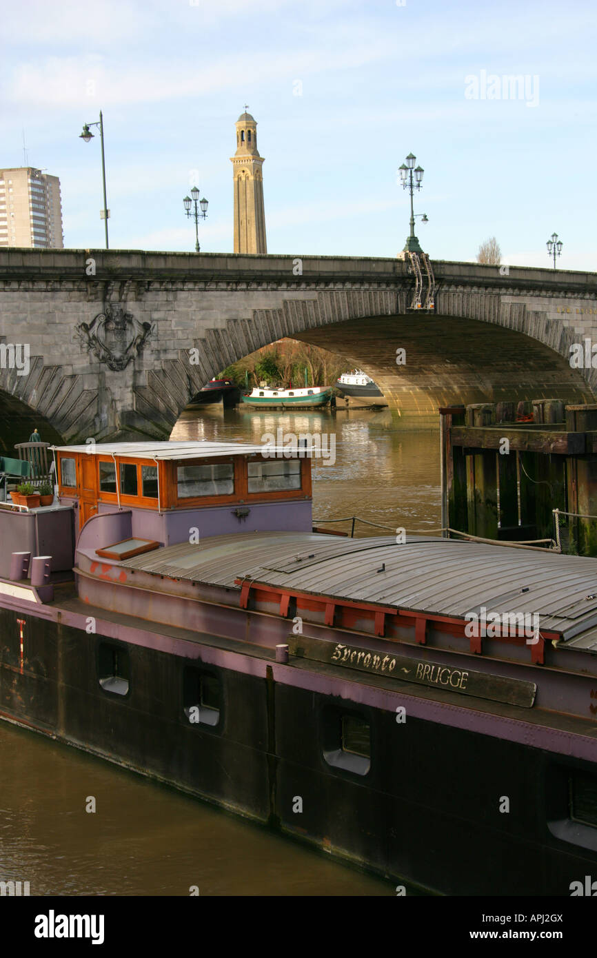 Kew Bridge with Steam Museum Water Tower in Background Brentford London ...