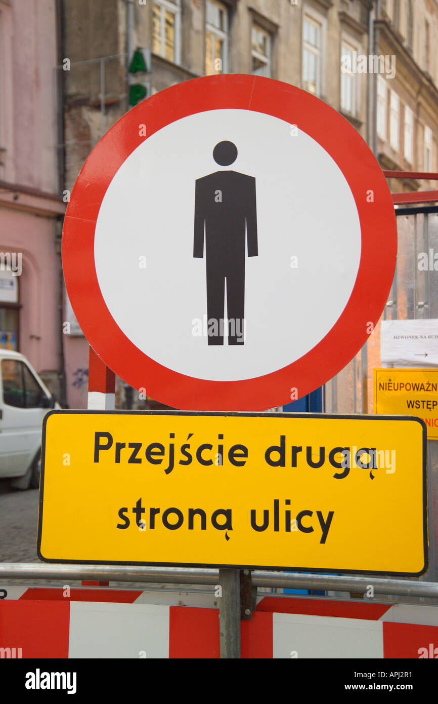 Street sign Krakow Poland Stock Photo - Alamy