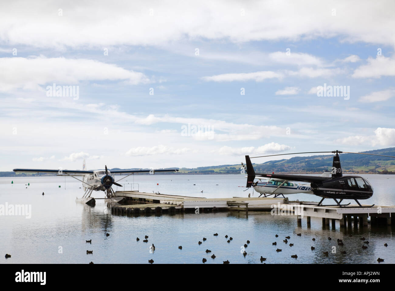 Rotorua North Island New Zealand Lake with Volcanic Air Safaris ...