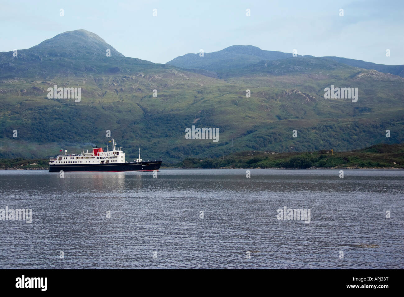 The Hebridean Princess cruise ship of the coast of Islay on the West ...