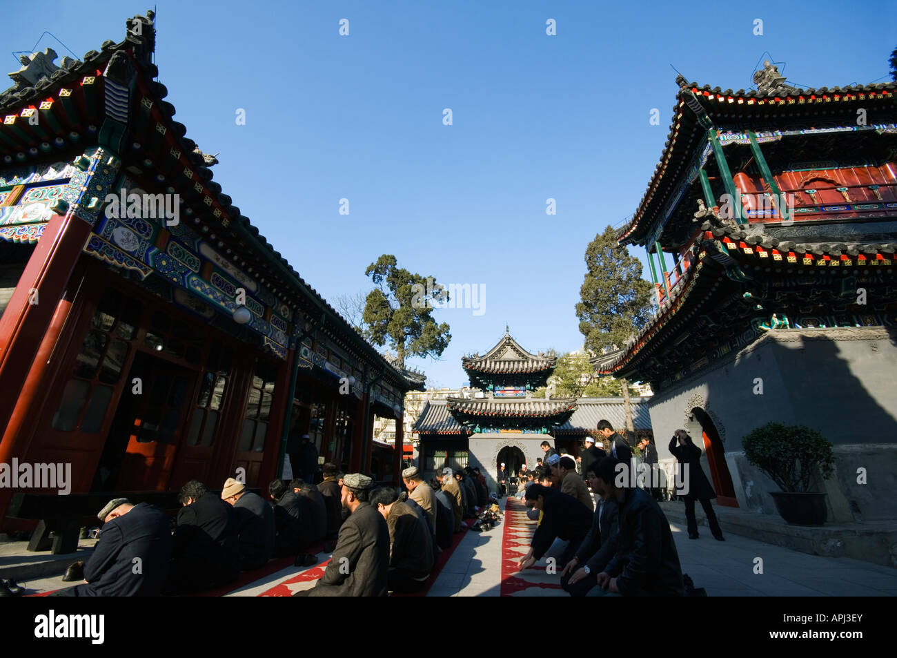 Muslims praying at Niujie mosque Beijing China Stock Photo - Alamy
