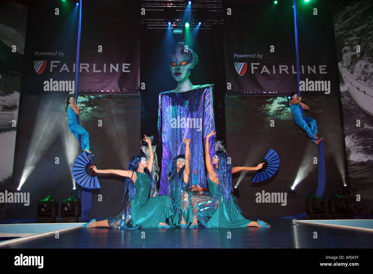 finale of the show as the ballet dances finish and the flyers slide on ...
