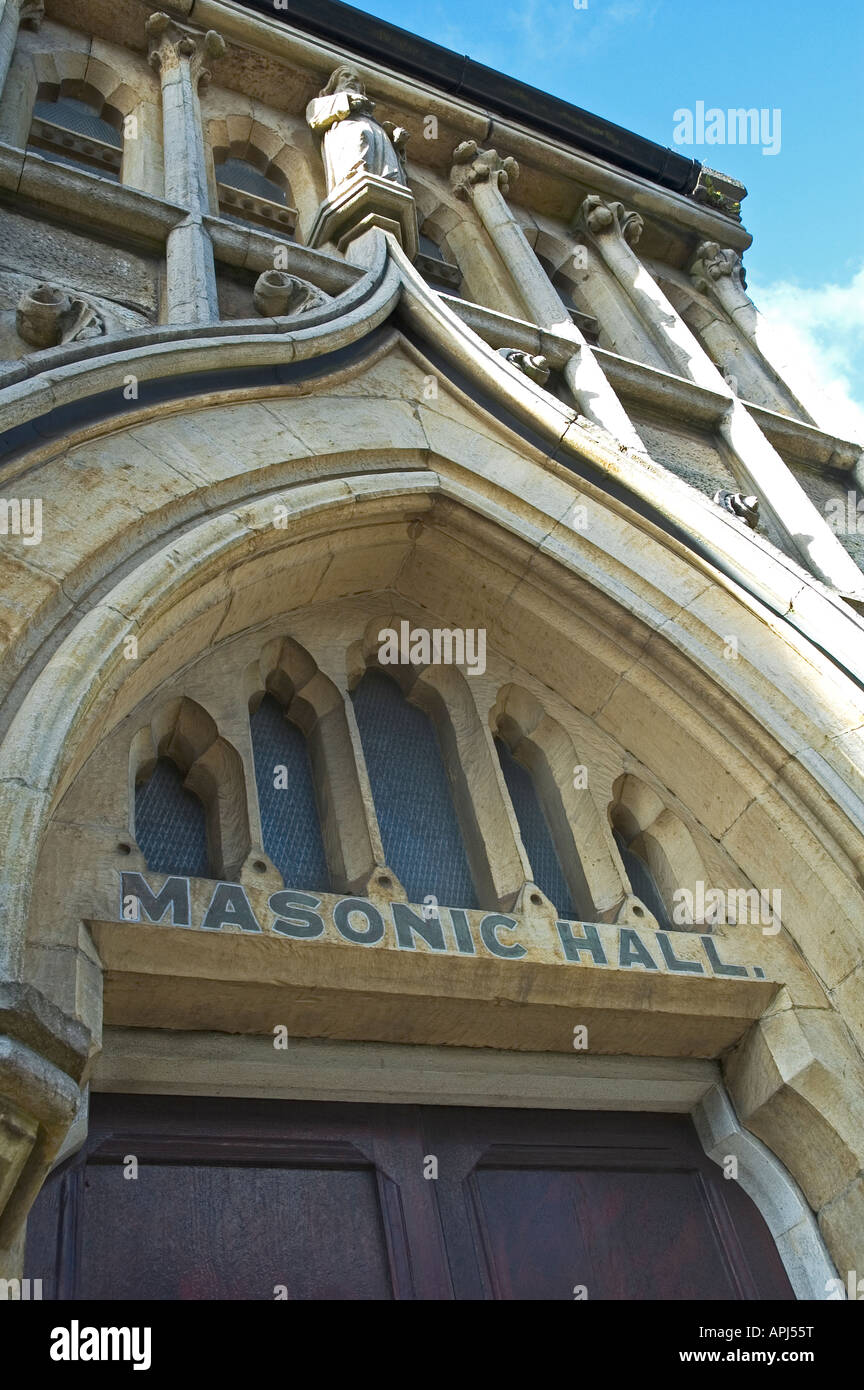 an arched entrance to a masonic hall in redruth,cornwall Stock Photo ...