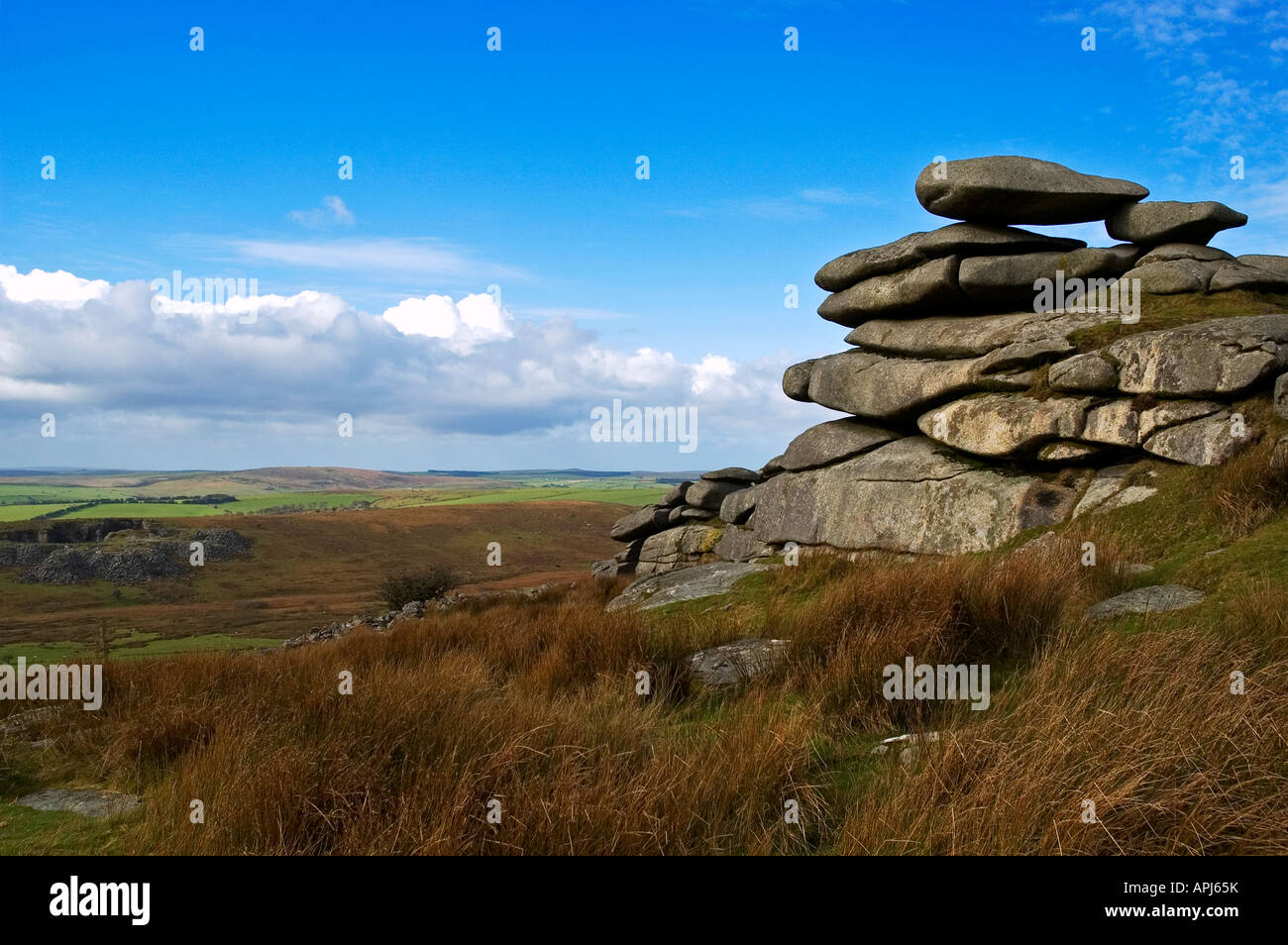 a granite rock tor on bodmin moor,cornwall,england Stock Photo - Alamy