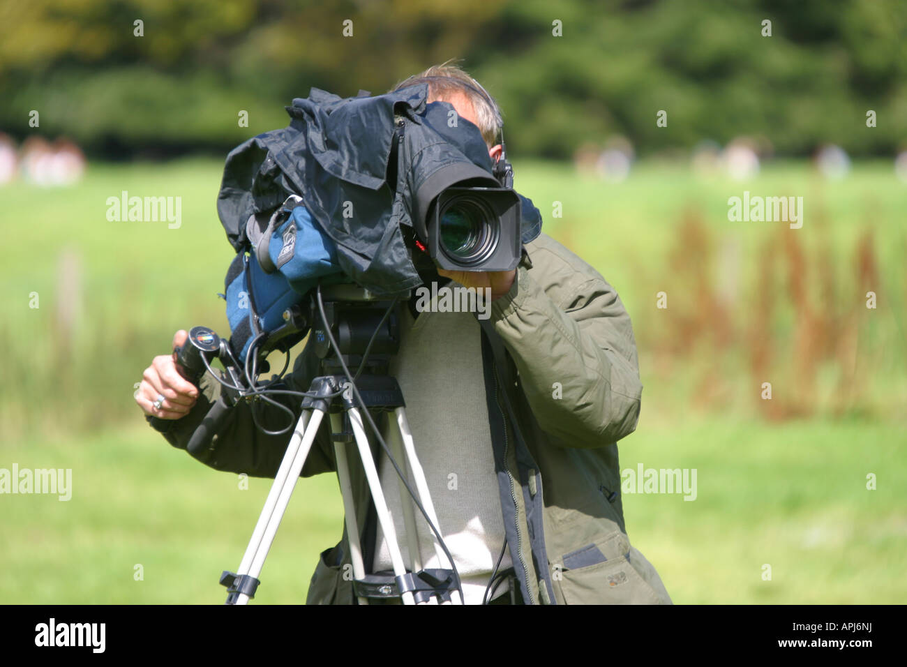 TV Cameraman at outdoor event Stock Photo - Alamy