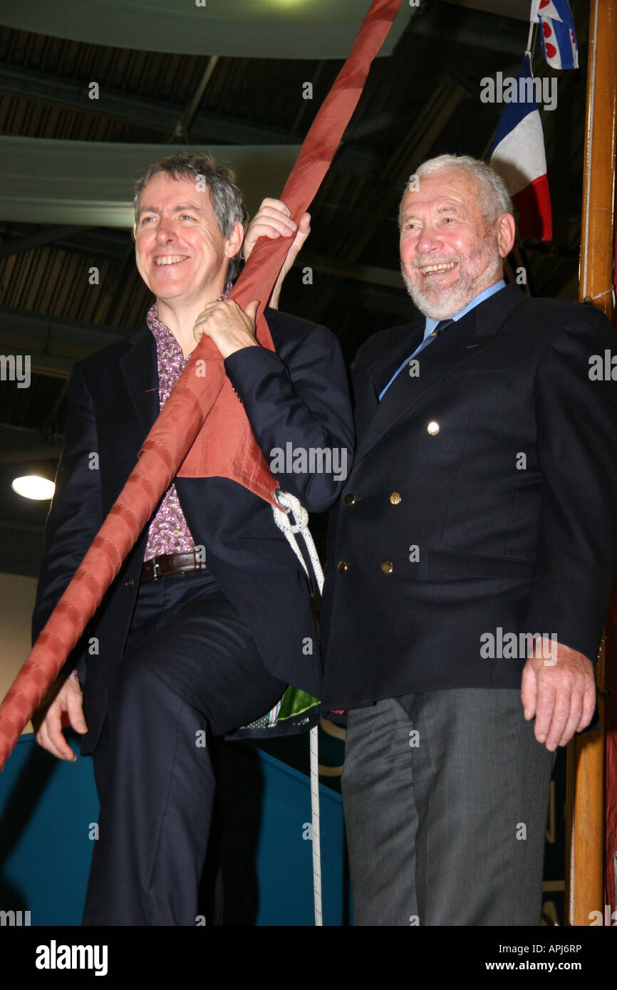 Griff Rhys Jones actor, writer and boat owner and Sir Robin Knox ...