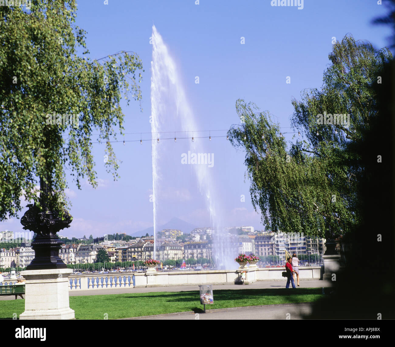 geography / travel, Switzerland, Geneva, fountain, Lake Geneva ...