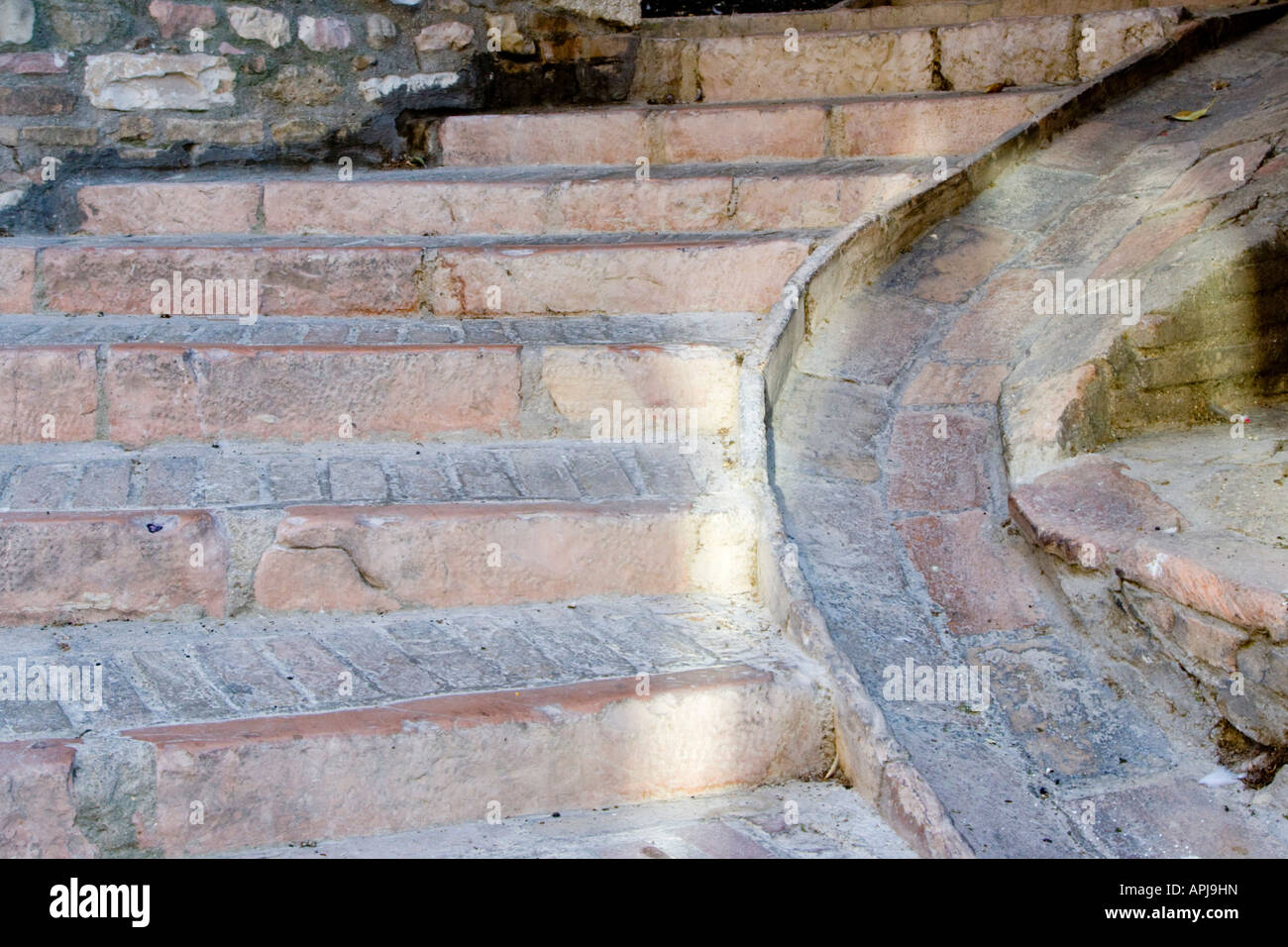 Brick steps in Umbria Italy Stock Photo - Alamy